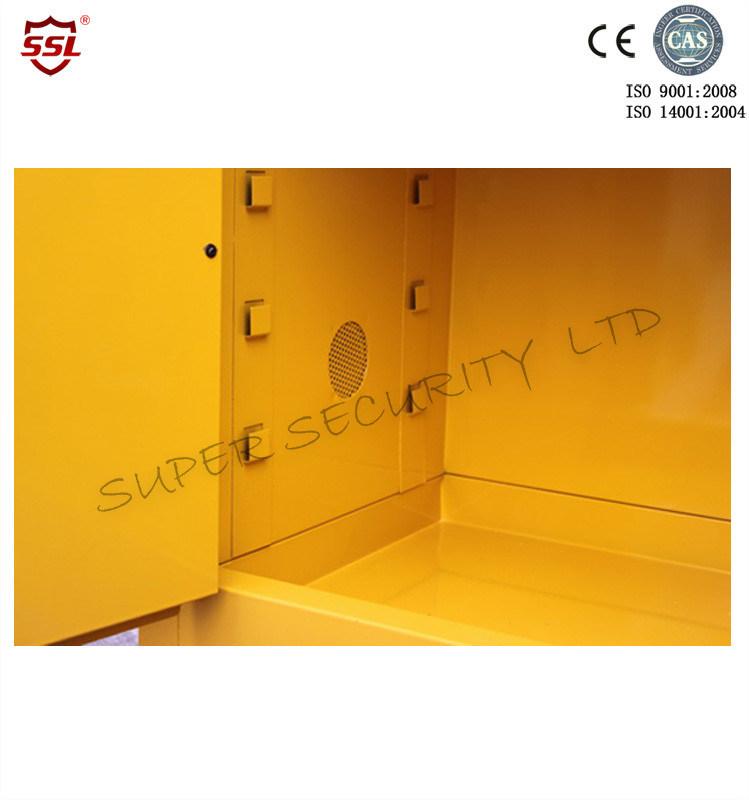 Two Door Flammable Liquids Storage For Dangerous Goods with Three-point ...