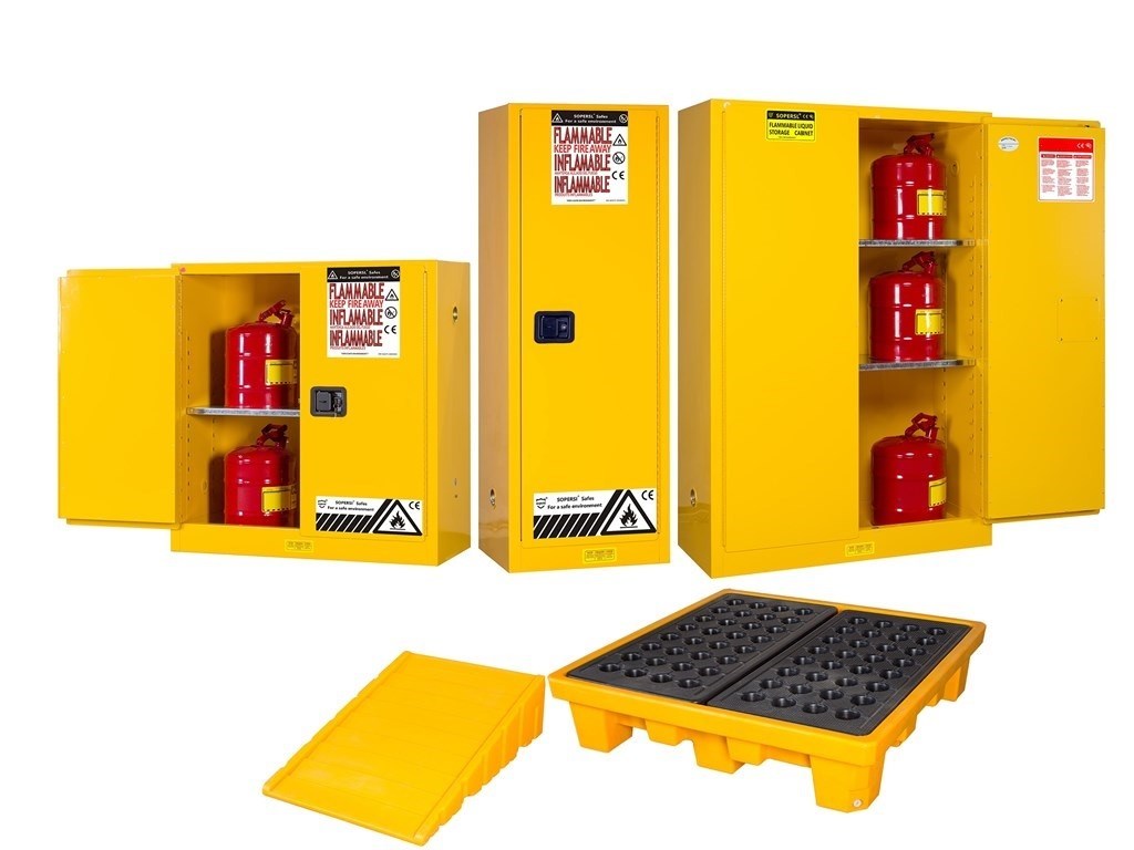 3Point Locking Chemical Flammable Storage Steel Cabinet 100 Lbs FM