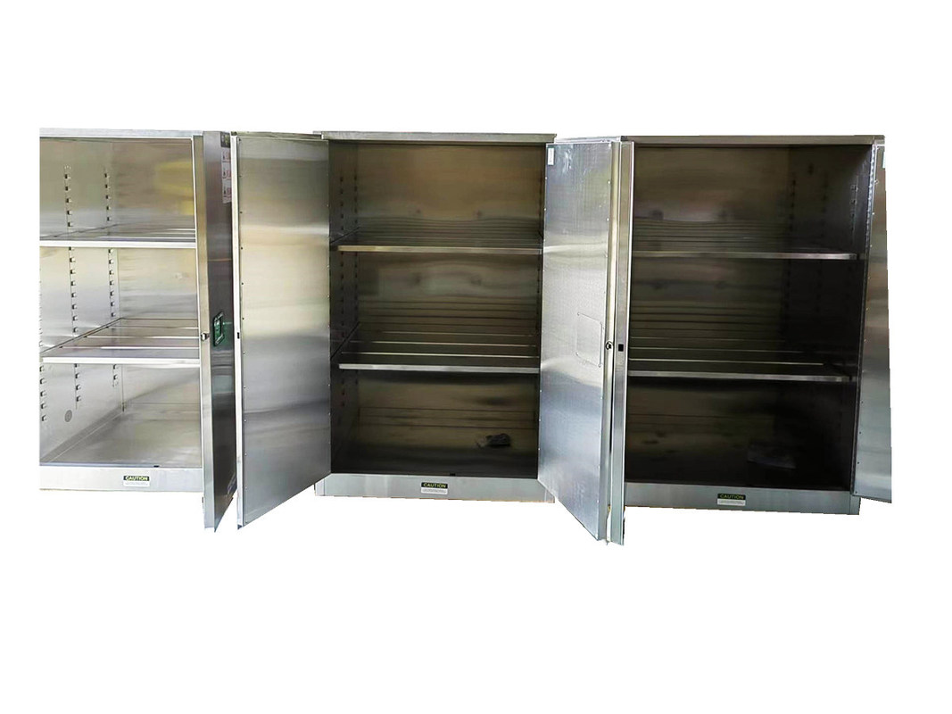 Stainless 100 Lbs Chemical Steel Storage Cabinet With Recessed Handle ...