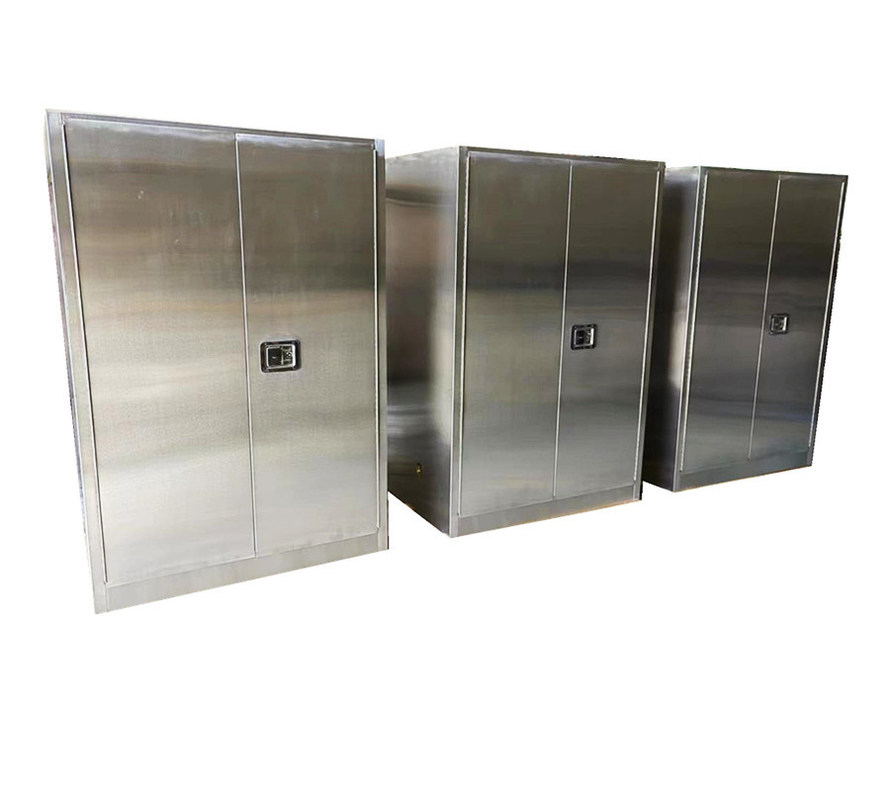 Stainless 100 Lbs Chemical Steel Storage Cabinet With Recessed Handle ...