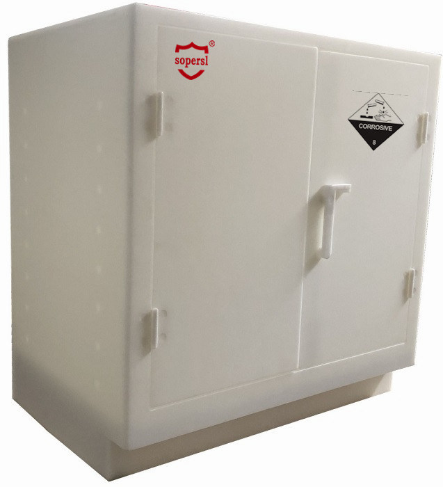 Lab Solvent Plastic Double Door Small Corrosive Cabinet White ...