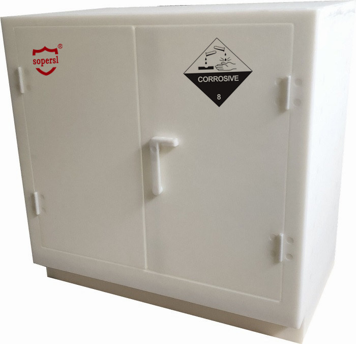 Lab Solvent Plastic Double Door Small Corrosive Cabinet White ...