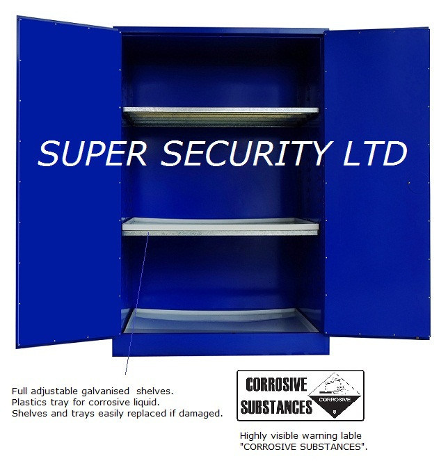 2 Door Lockable Corrosive Safety Storage Cabinets With 3 Plastics Trays ...