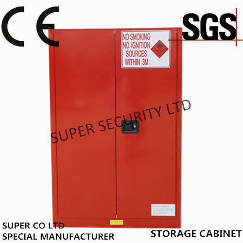 Red Paint Ink Chemical Storage Cabinet For Flammable Liquids 60 Gallon